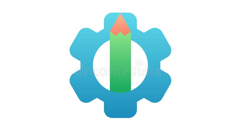 Pen Gear Creativity Single Isolated Icon with Smooth Style Stock Vector ...