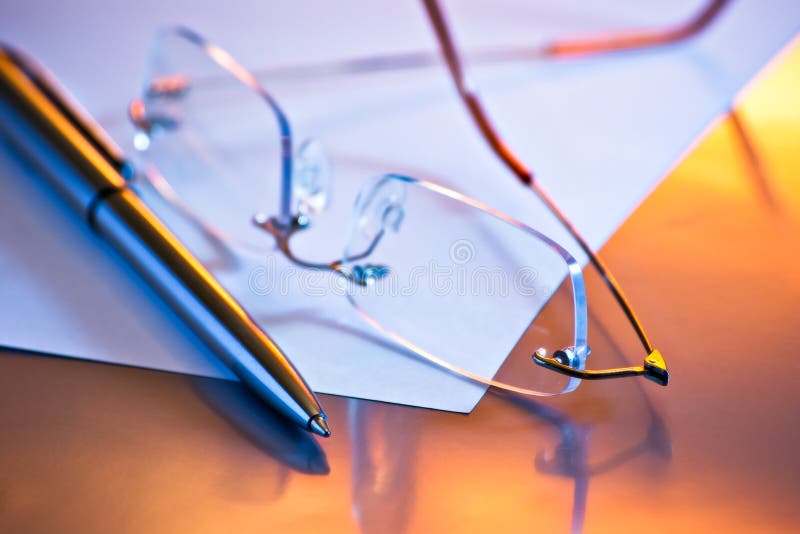 Pen and glasses stock photo. Image of page, note, glasses - 11070858