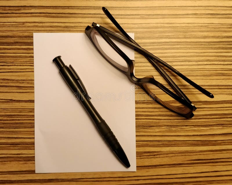 Pen and glasses spectacle stock photo. Image of glasses - 98765238