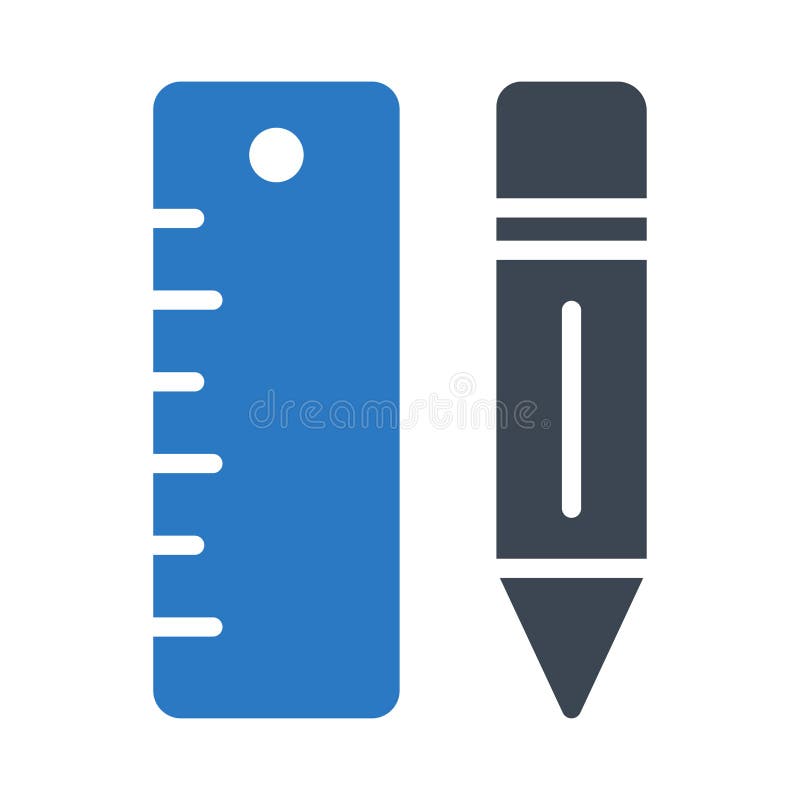 Pen Glyph Colur Vector Icon Stock Vector - Illustration of white, ruler ...