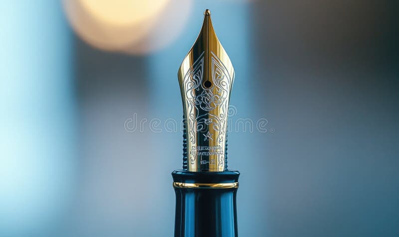 A Pen with a Gold Tip is Shown in the Image Stock Illustration ...