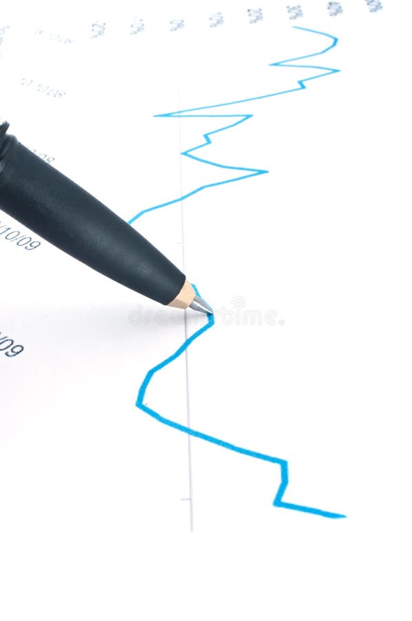 Pen on Graph stock photo. Image of focus, rate, information - 13276022