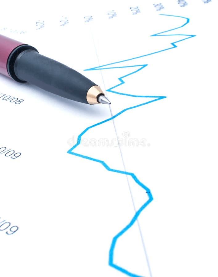 Pen on Graph stock photo. Image of interest, diagram - 13276024