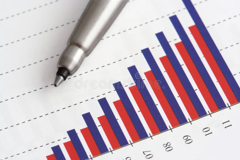 Pen on Graph stock photo. Image of positive, marketing - 873650