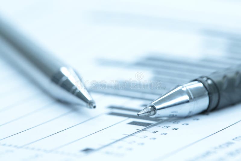 Pen on graph data stock image. Image of examining, finance - 34440717