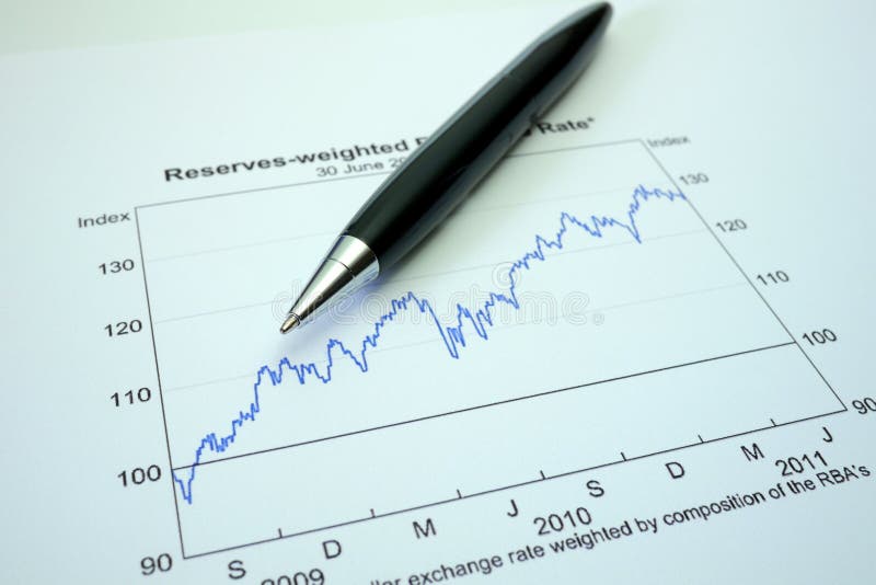 Pen and Graph on Financial Graph Stock Image - Image of investment ...