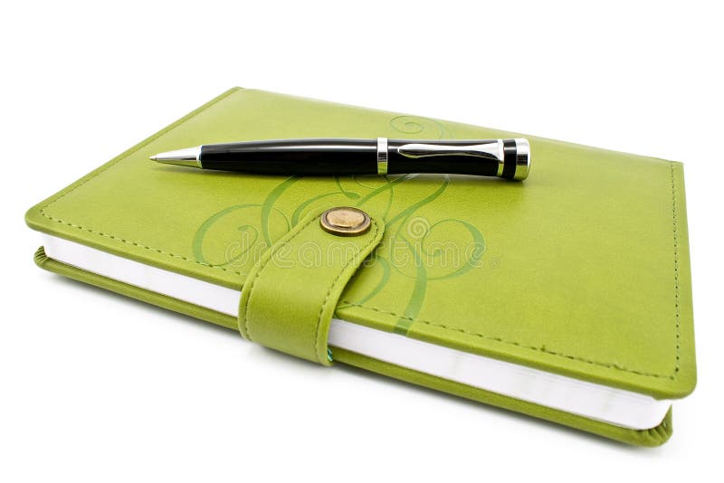 Pen and green notebook stock image. Image of green, communicate - 37503059