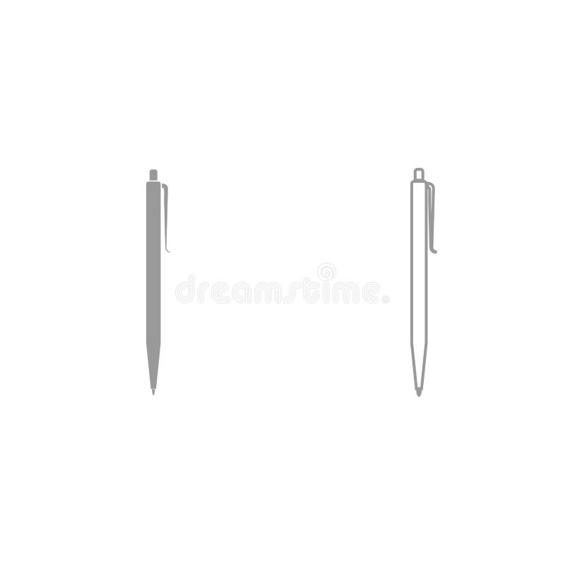 Pen grey set icon . stock vector. Illustration of supply - 102612700
