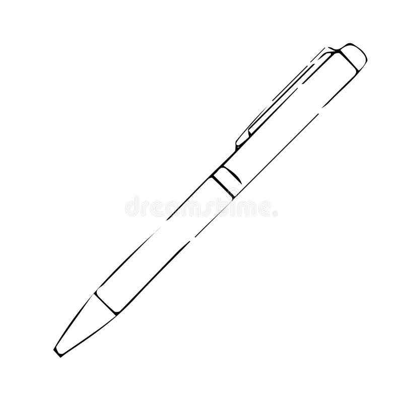 Pen Hand Drawn Skecth. Isolated on White Background Stock Vector ...