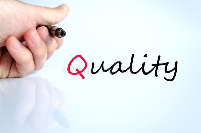 Hand Put a Quality Guarantee Sign on Wooden Cube on Table. Service ...