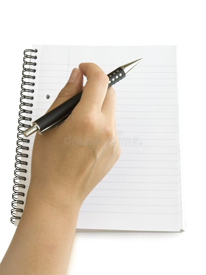Pen in Hand Writing on the Notebook Stock Photo - Image of paperwork ...