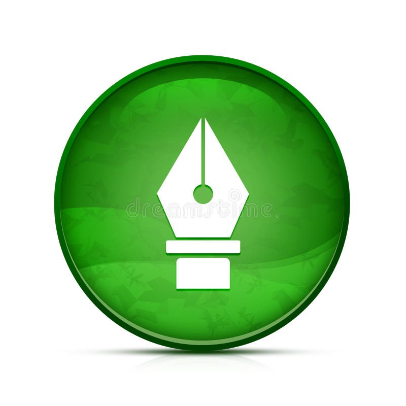 Pen Help Icon on Classy Splash Green Round Button Illustration Stock ...
