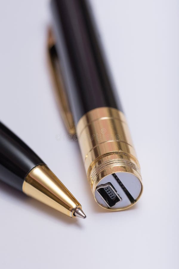 Pen with Hidden Camera Micro Sd Port Stock Photo - Image of memory ...