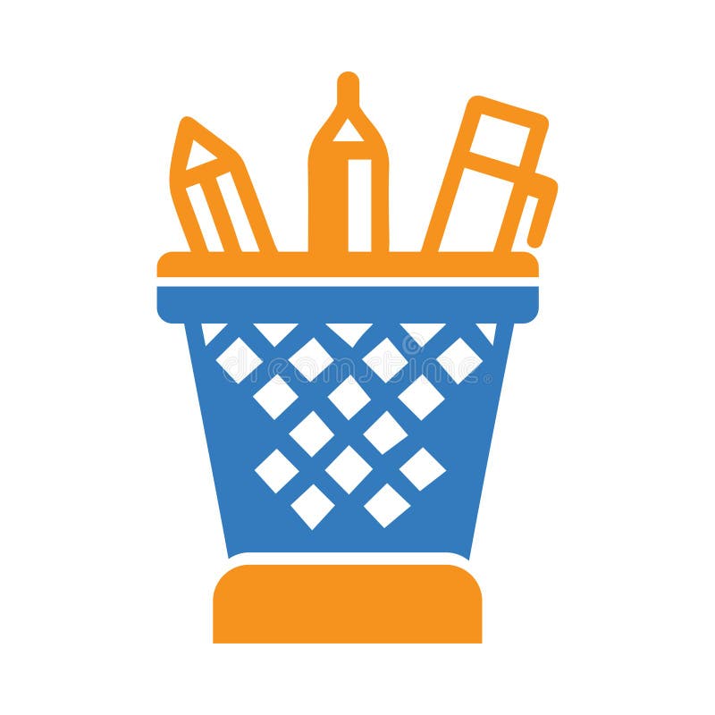 Pen, Holder, Scale, Pencil, Pot, Pen Pot, Ruler, Pen Holder Icon Stock ...