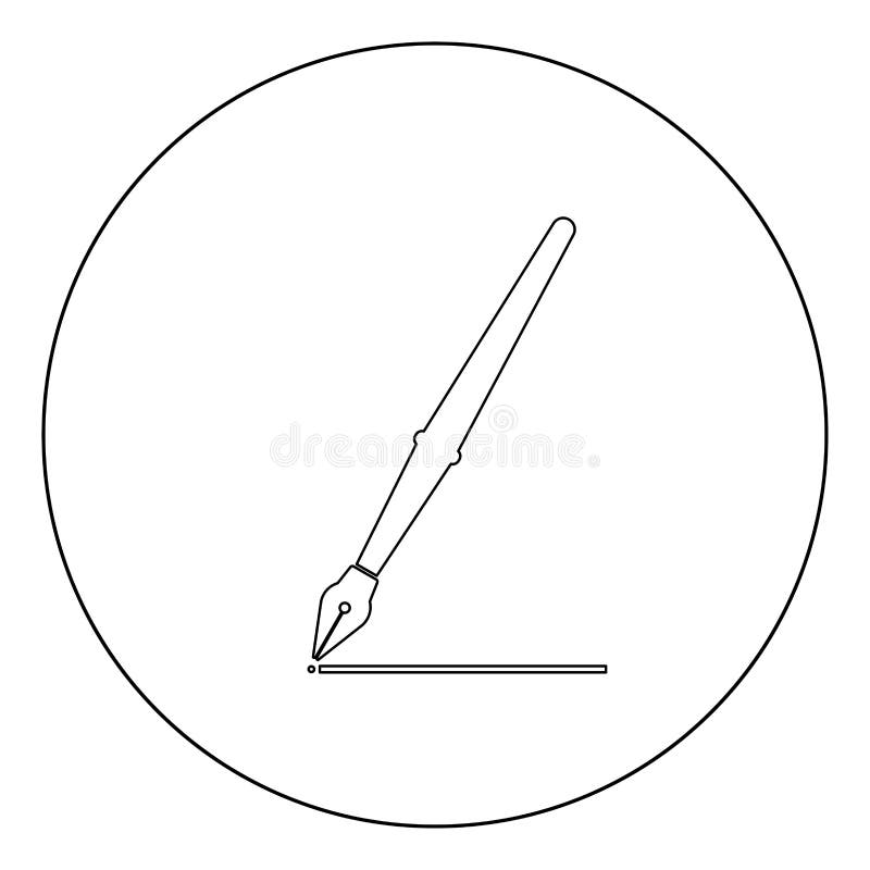 Pen Icon Black Color in Circle Stock Vector - Illustration of round ...