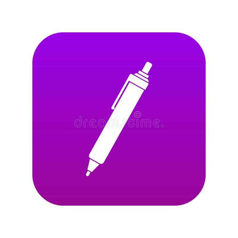 Pen icon digital purple stock vector. Illustration of blue - 154010233