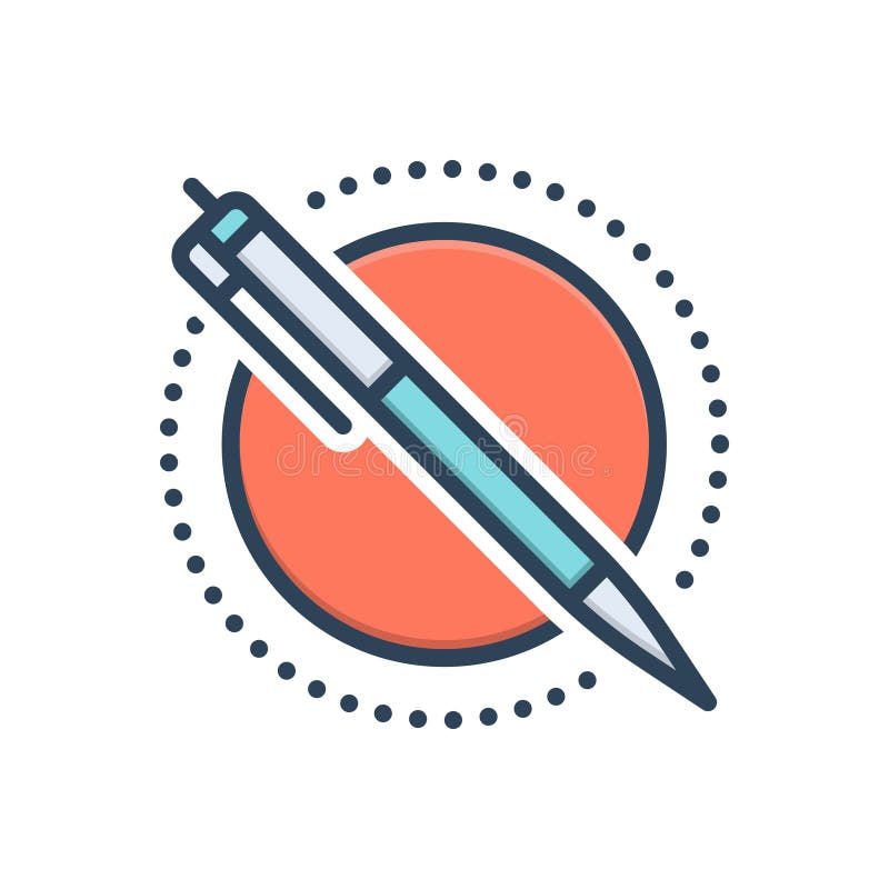Color Illustration Icon for Pen, Education and Writer Stock ...