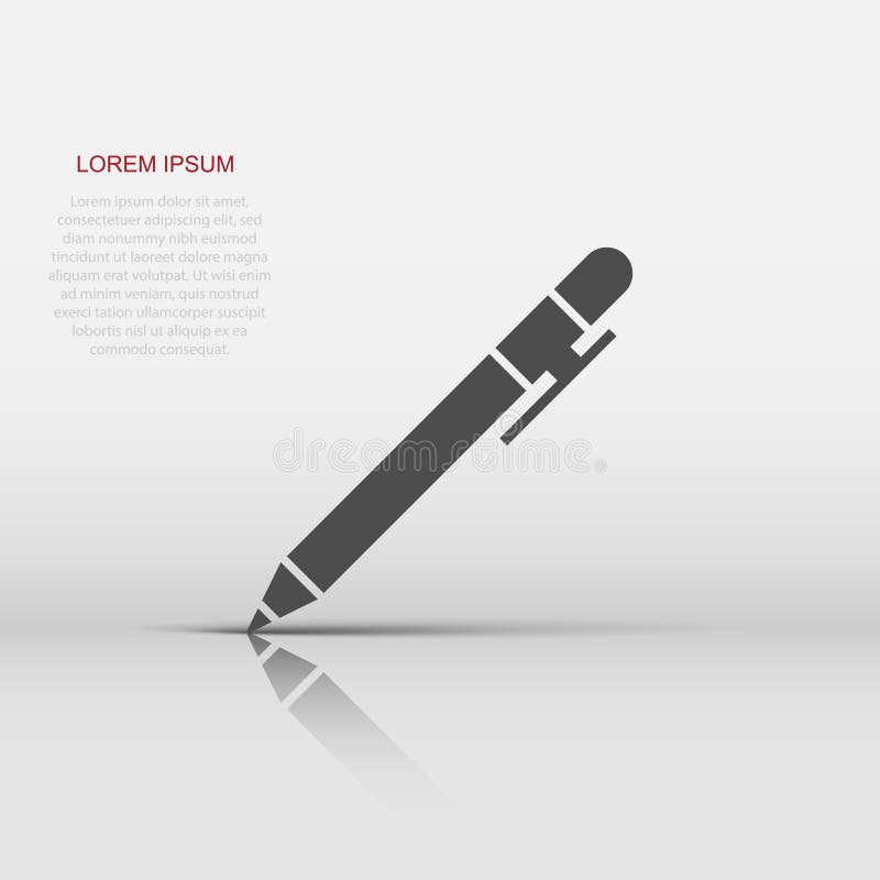 Pen Icon in Flat Style. Highlighter Vector Illustration on White ...