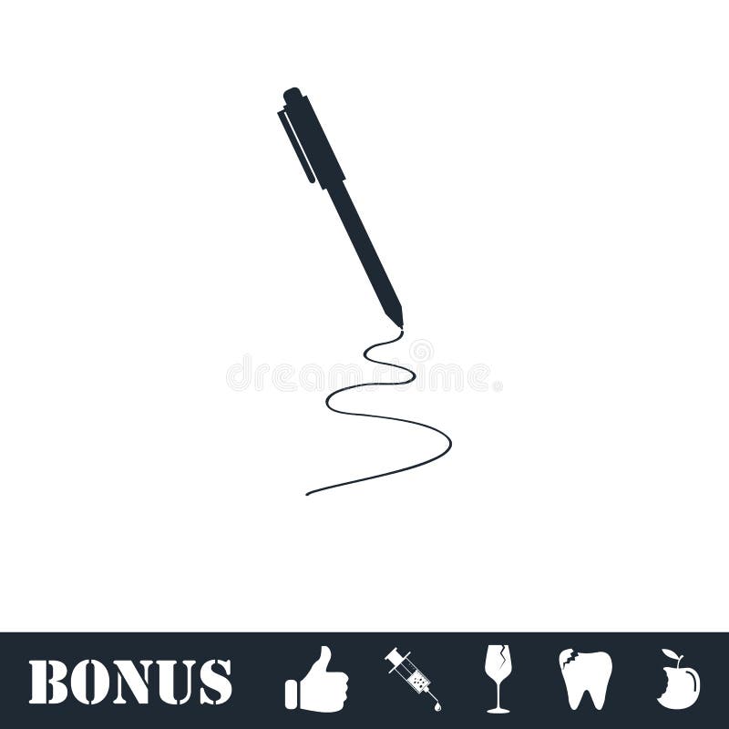 Pen icon flat stock vector. Illustration of graphic - 151761518