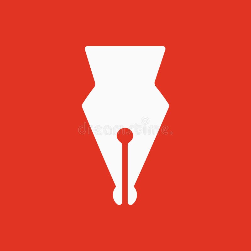 The Pen Icon. Fountain Pen Symbol Stock Vector - Illustration of ...