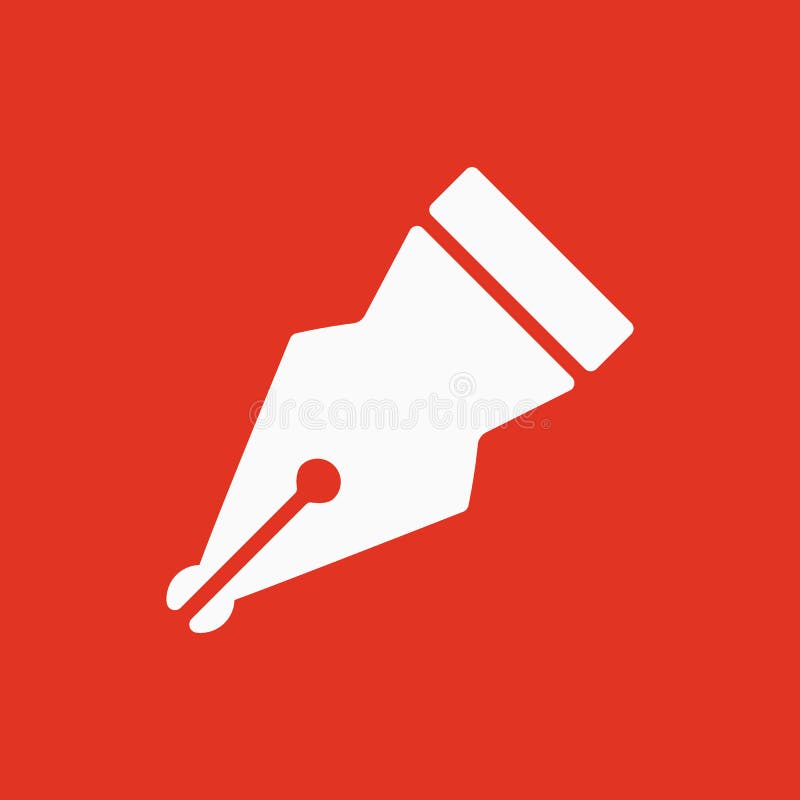 The Pen Icon. Fountain Pen Symbol Stock Vector - Illustration of detail ...