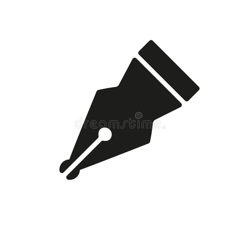 The Pen Icon. Fountain Pen Symbol Stock Vector - Illustration of sign ...
