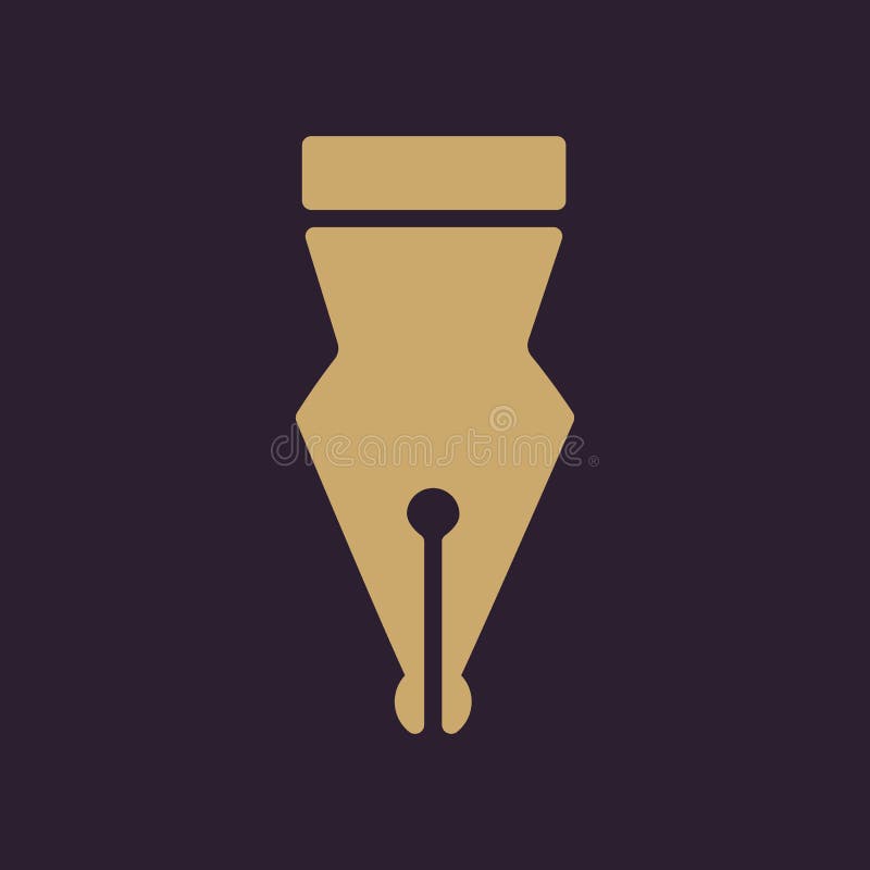 The Pen Icon. Fountain Pen Symbol. Flat Stock Vector - Illustration of ...