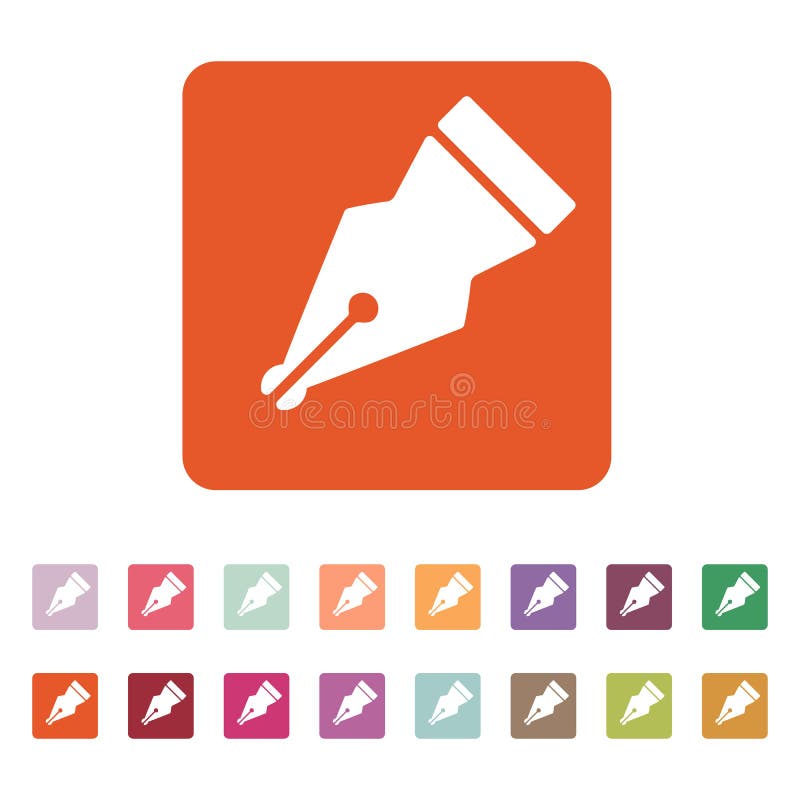 The Pen Icon. Fountain Pen Symbol Stock Vector - Illustration of ...