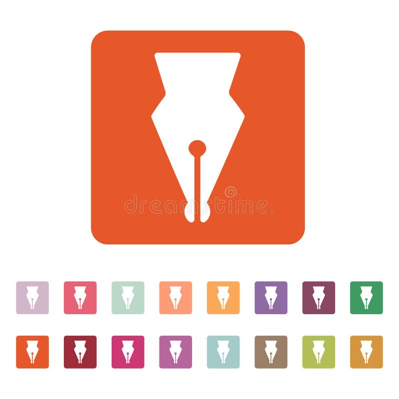 The Pen Icon. Fountain Pen Symbol Stock Vector - Illustration of icon ...