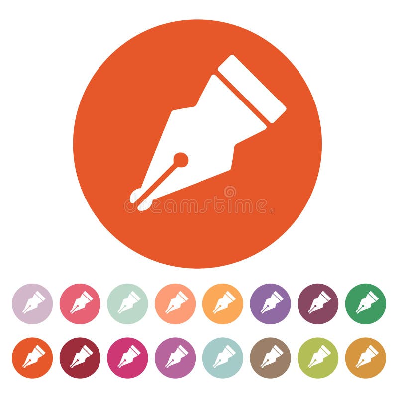 The Pen Icon. Fountain Pen Symbol Stock Vector - Illustration of ...
