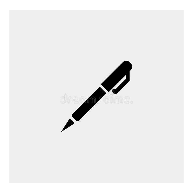 Pen Icon. Gray Background. Vector Illustration. Stock Vector ...