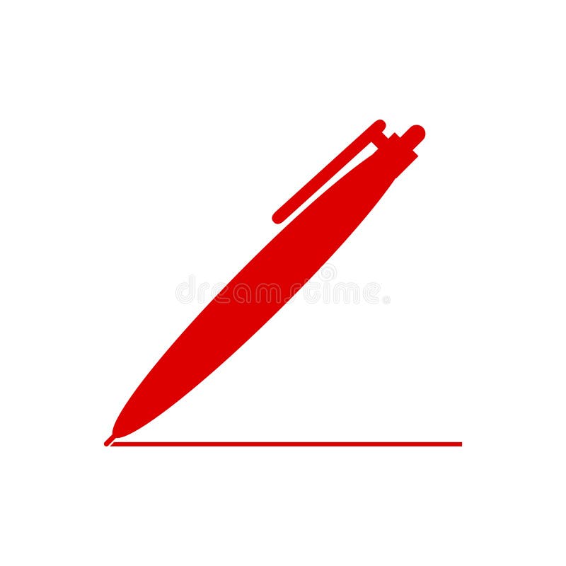 Pen Icon with Line â€“ Vector Stock Vector - Illustration of flat ...