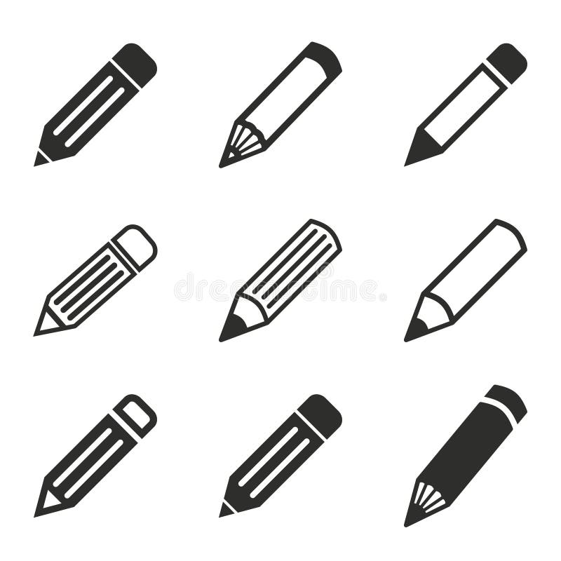 Pen icon set. stock vector. Illustration of vector, white - 83126174