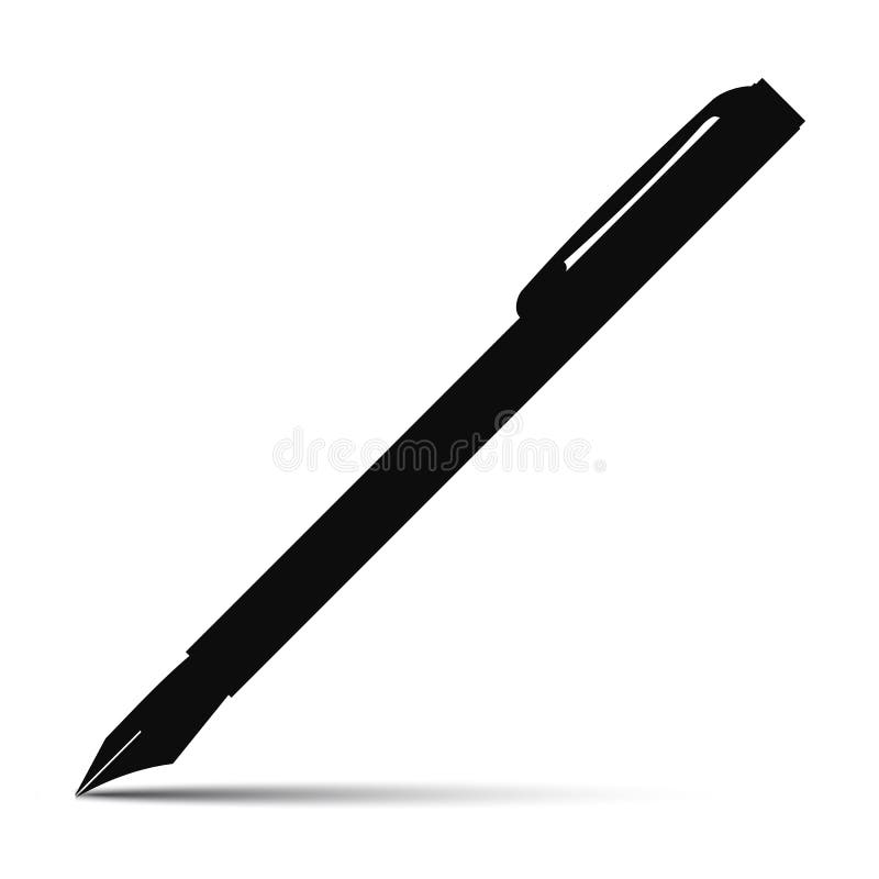 Pen Icon with Shadow â€“ Vector Stock Vector - Illustration of pencil ...