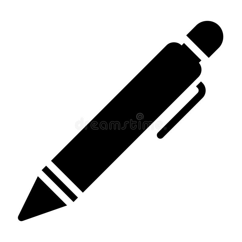 Ballpoint Solid Style Icon stock vector. Illustration of print - 272031021