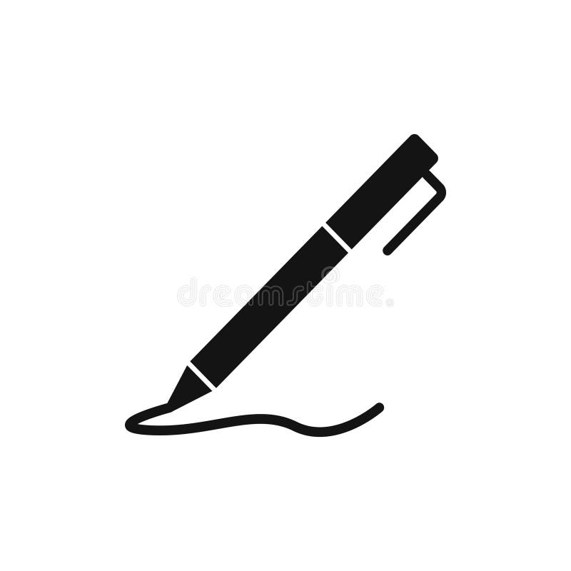 Pen Icon Symbol on White Background Stock Vector - Illustration of ...