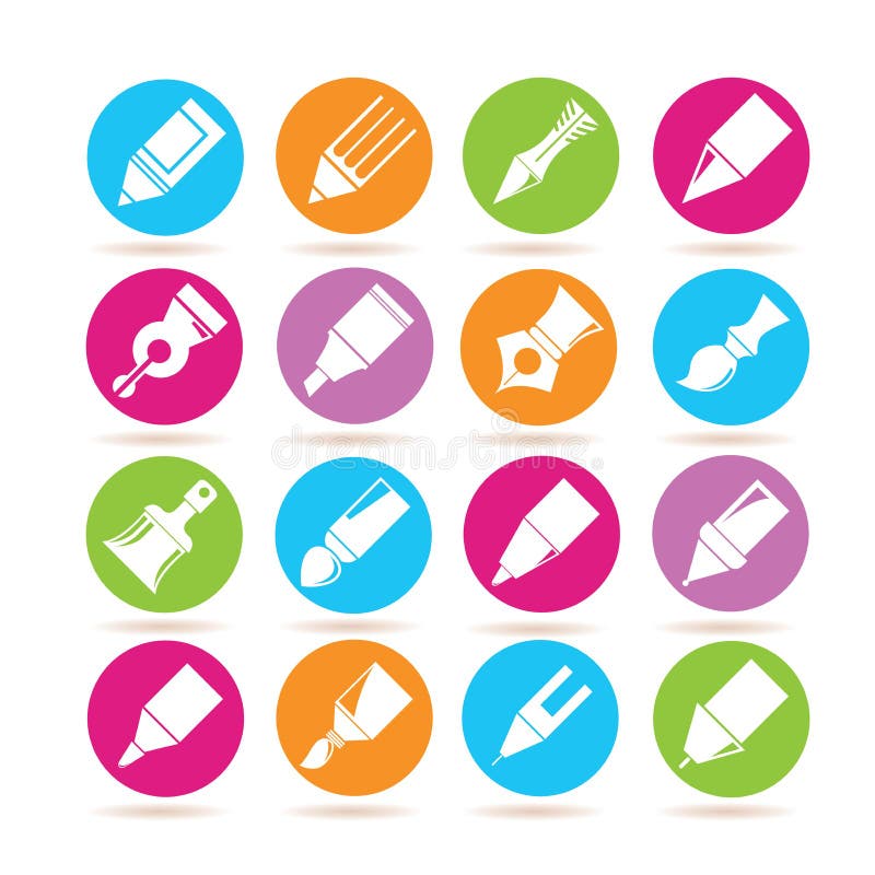 Pen icons stock illustration. Illustration of colorful - 80942586