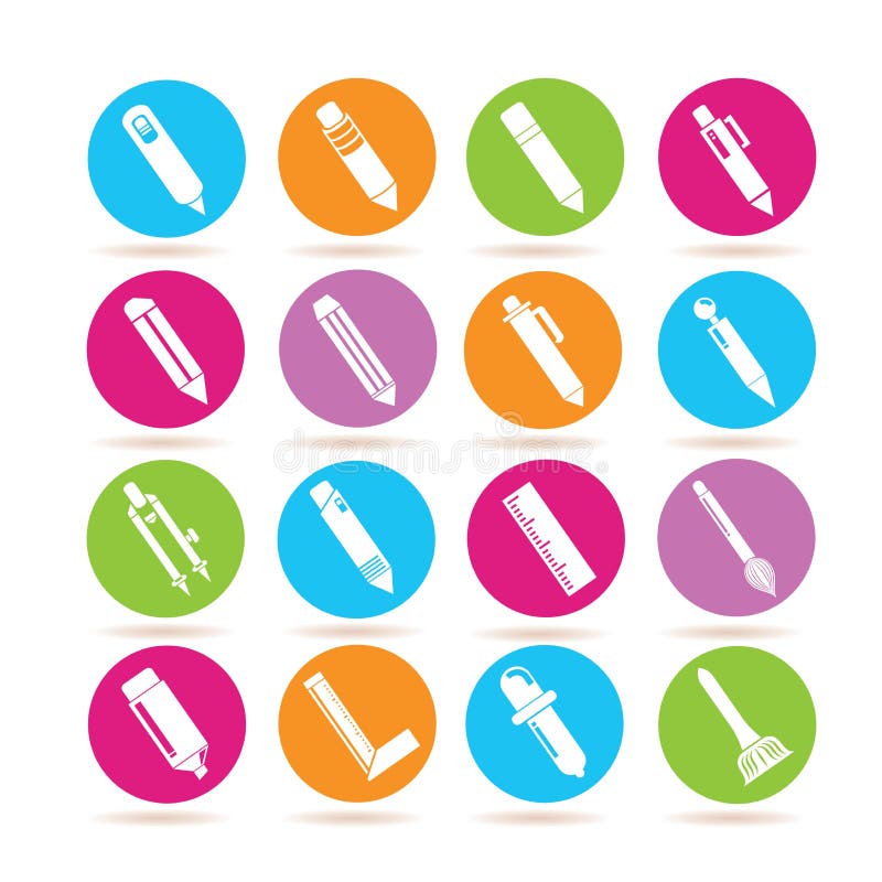 Pen icons stock illustration. Illustration of paint, collection - 59067538