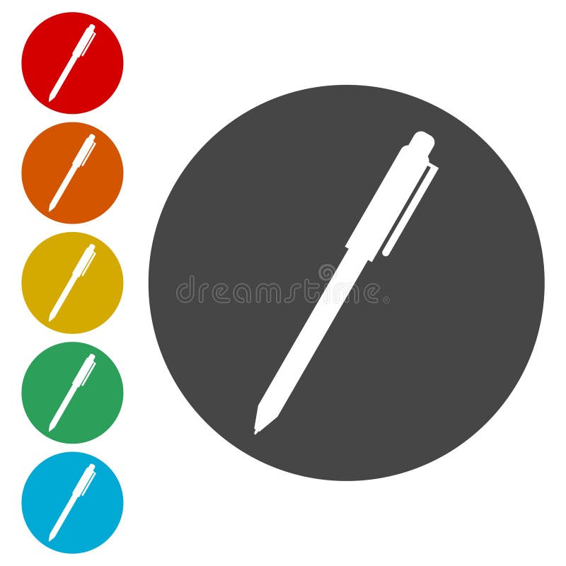 Pen icons set stock vector. Illustration of isolated - 134761804