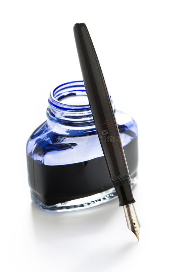 Fountain pen and ink stock image. Image of cutout, bottled - 24671409