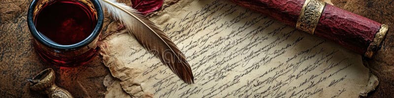 Pen Ink and Papyrus. Selective Focus Stock Image - Image of history ...