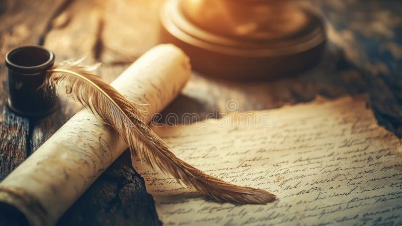 Pen Ink and Papyrus. Selective Focus Stock Image - Image of history ...