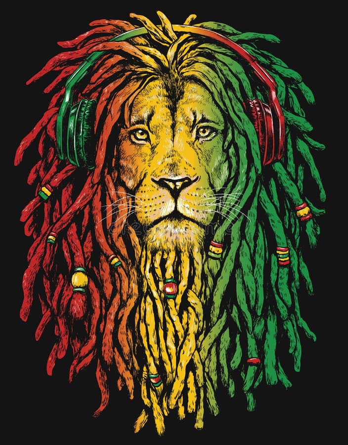 Rastafarian Lion of Judah stock vector. Illustration of africa - 29926753