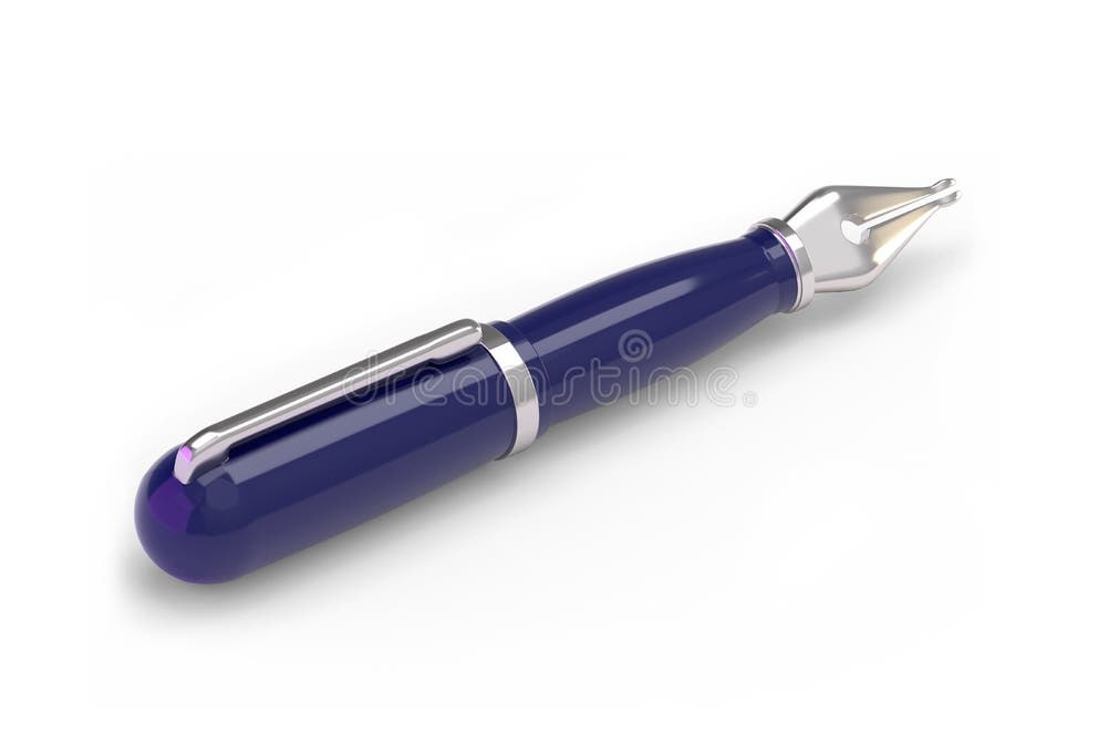 Pen Isometric for Writing on Documents 3d Render Stock Illustration ...