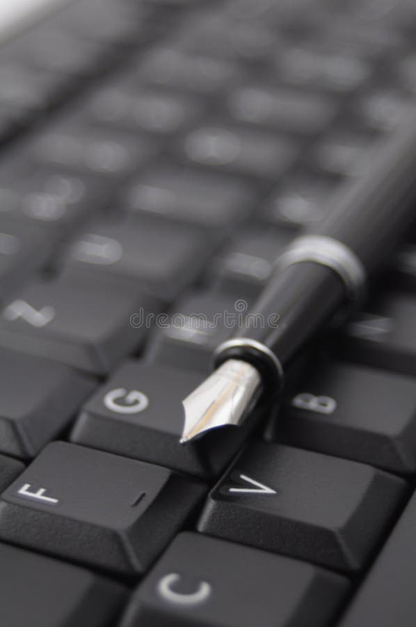 Pen and keyboard stock photo. Image of ballboint, black - 15703632