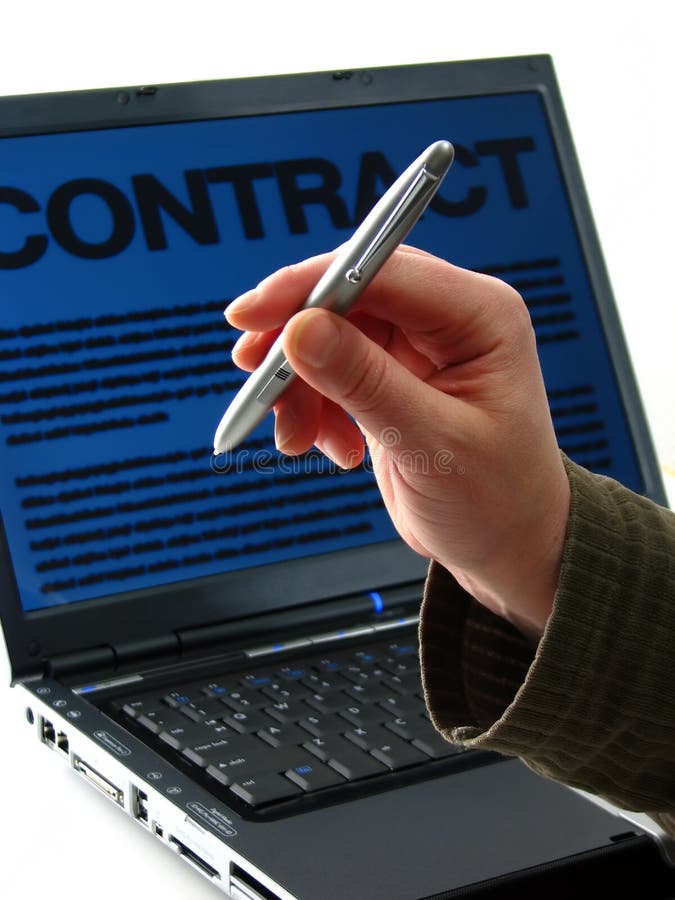 Pen, laptop, contract stock photo. Image of commerce, computer - 2060984