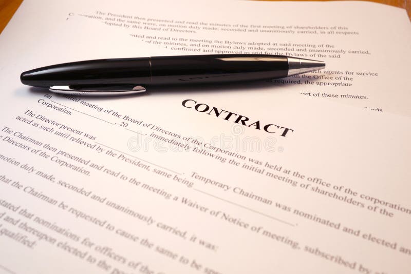 Pen on a legal contract stock image. Image of profit - 41763401