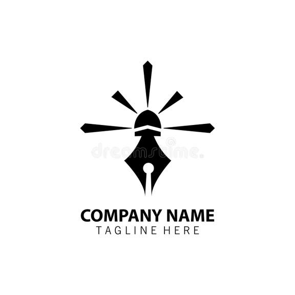 Pen Lighthouse Logo Design Vector Stock Illustration - Illustration of ...