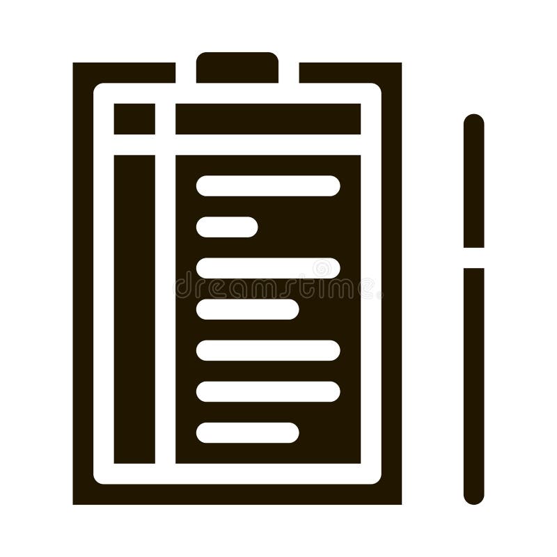 Pen and List Icon Vector Glyph Illustration Stock Vector - Illustration ...