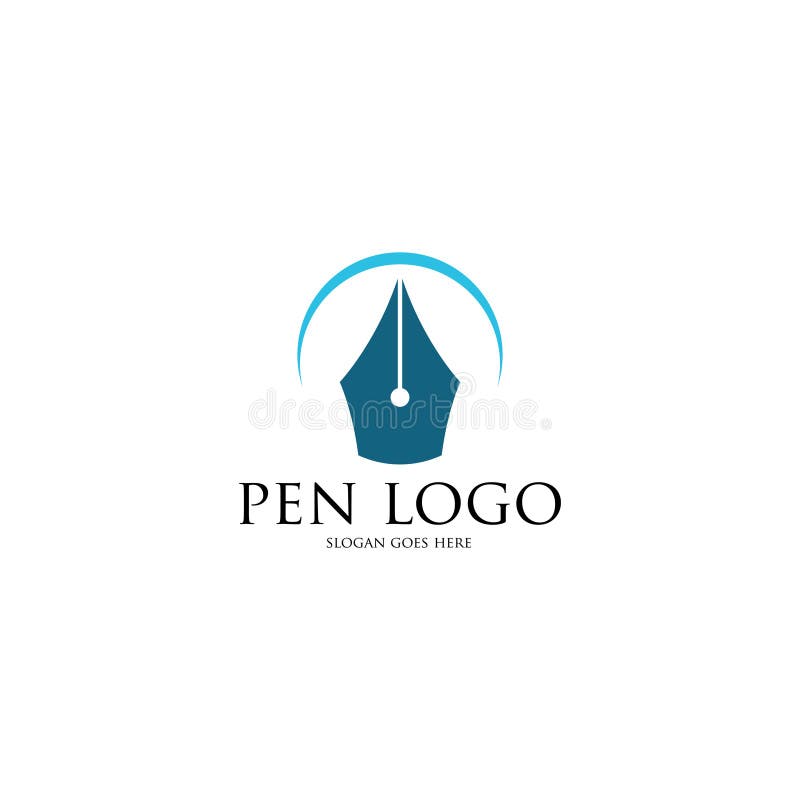 Pen Logo Vector Art Plantilla Del Logotipo Ilustración del Vector ...